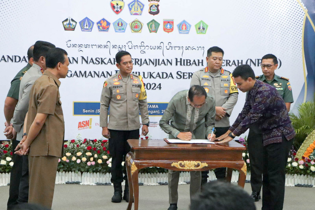 Penandatanganan NPHD Pelaksanaan Pilkada Tahun 2024 | Kab Badung